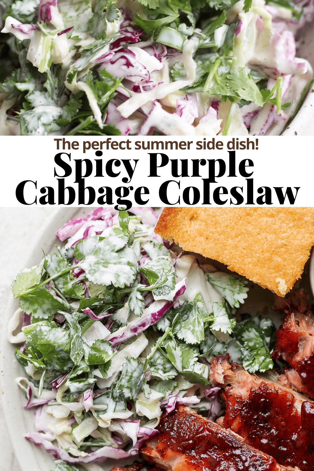Purple Cabbage Slaw + Cilantro - The Wooden Skillet