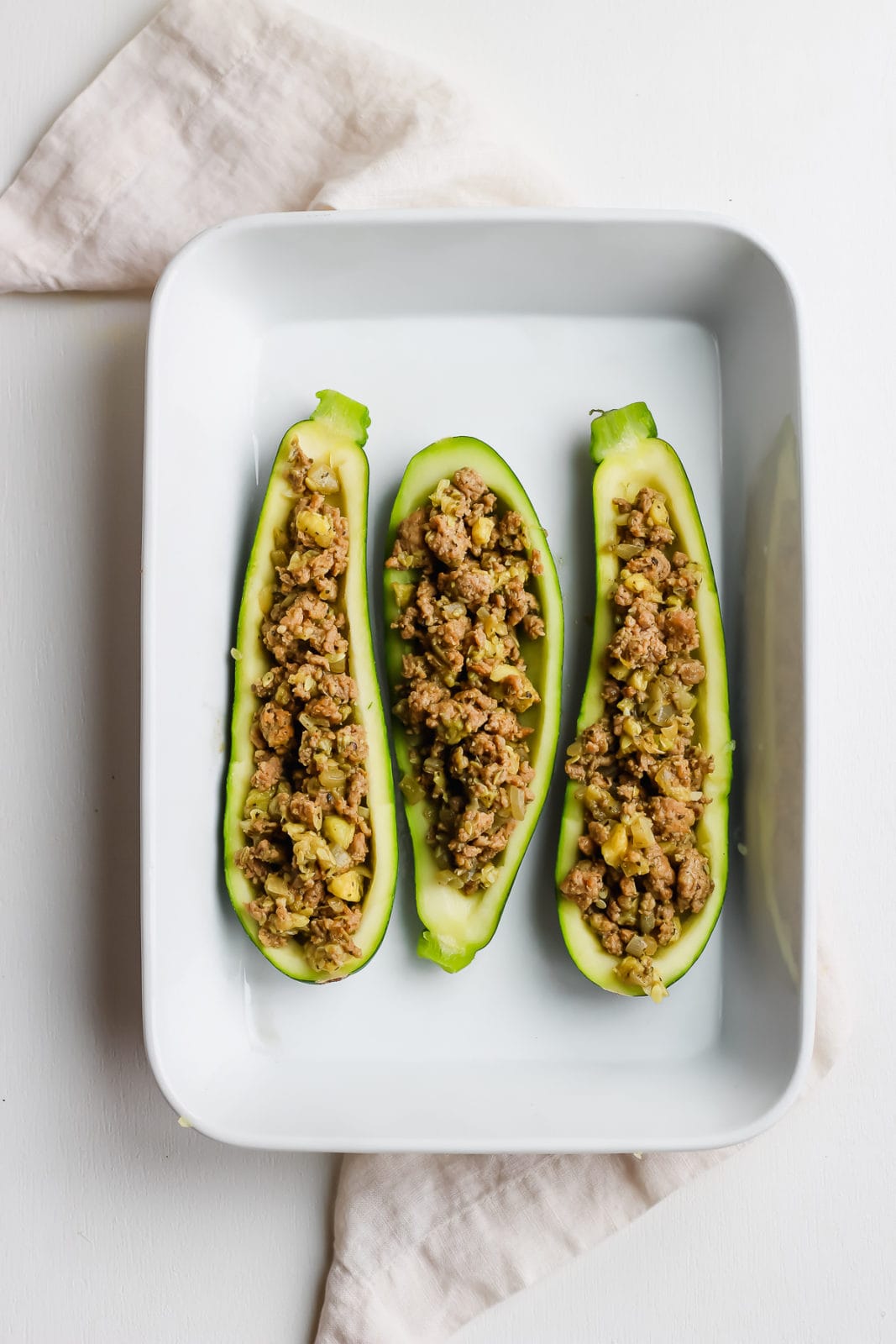 Healthy Stuffed Zucchini Boats (Dairy-Free + Paleo) - The Wooden Skillet