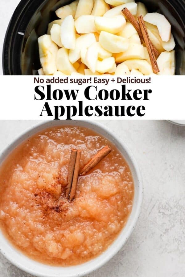 Slow Cooker Applesauce (No Sugar Added) - The Wooden Skillet