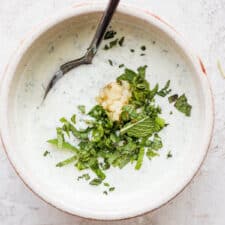 Creamy Mint Lamb Sauce (with Greek yogurt) - The Wooden Skillet