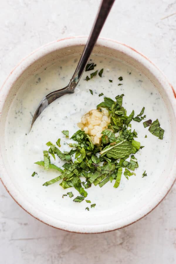 Creamy Mint Lamb Sauce (with Greek yogurt) - The Wooden Skillet