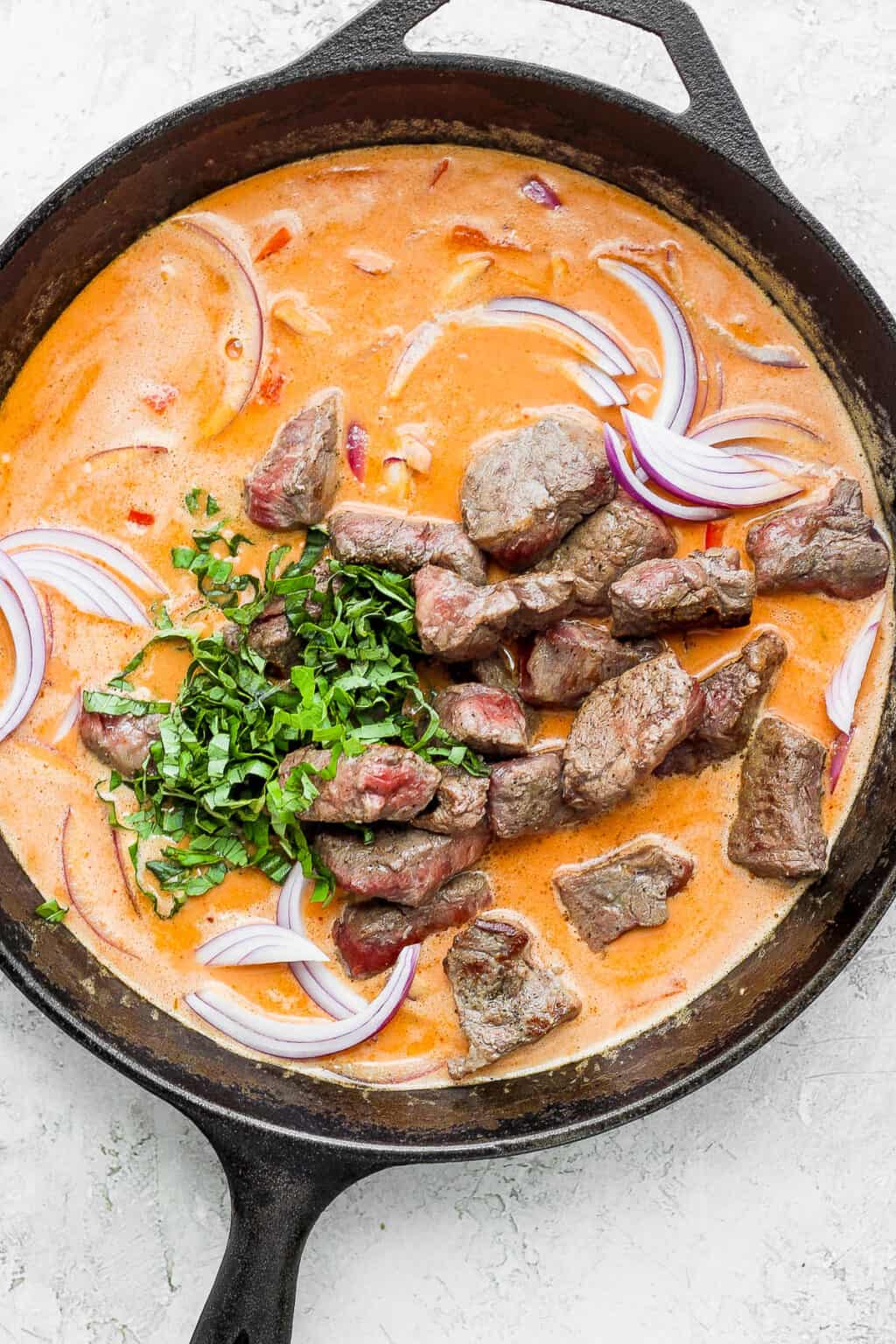 Saucy Beef Curry + Noodles - The Wooden Skillet