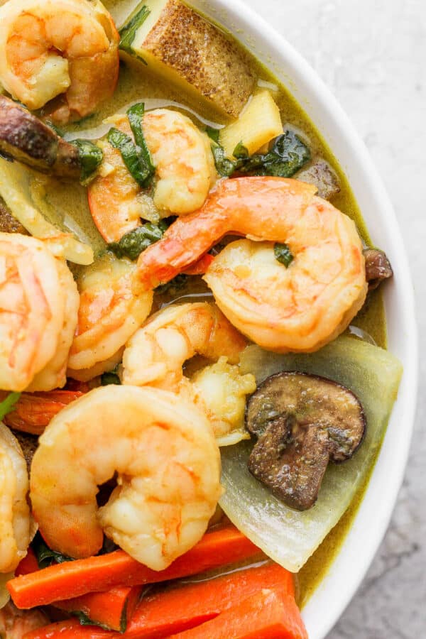Green Coconut Curry Shrimp - The Wooden Skillet