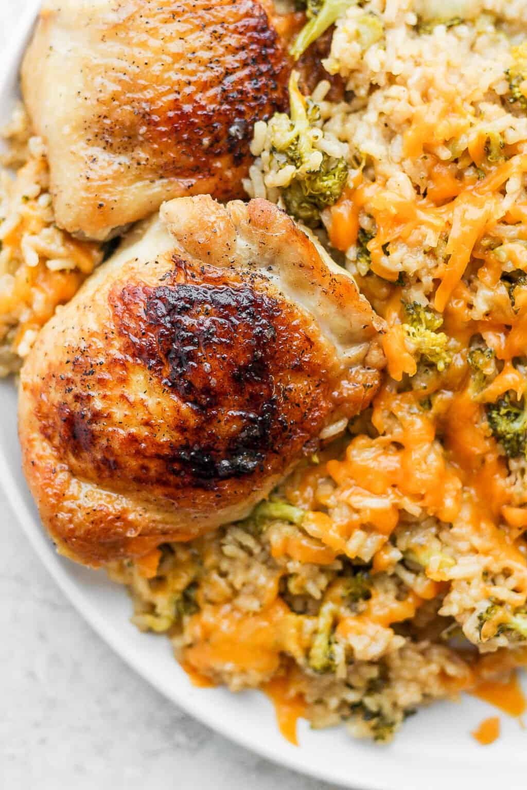 Cheesy Chicken Broccoli and Rice - The Wooden Skillet
