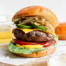 Beer Burgers (+ beer braised onions) - The Wooden Skillet