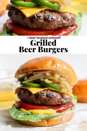 Beer Burgers (+ beer braised onions) - The Wooden Skillet
