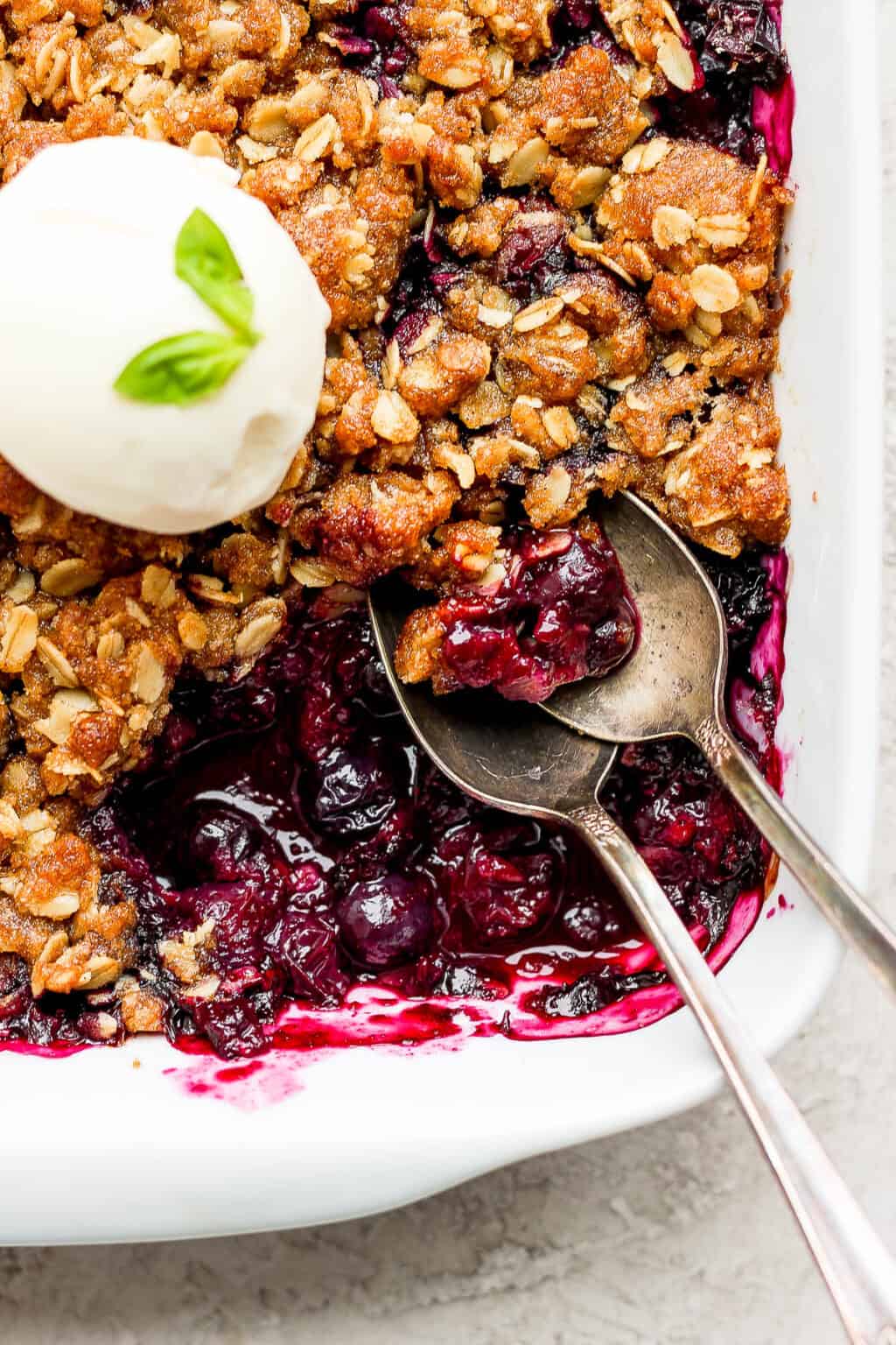 Easy Blueberry Crisp - The Wooden Skillet
