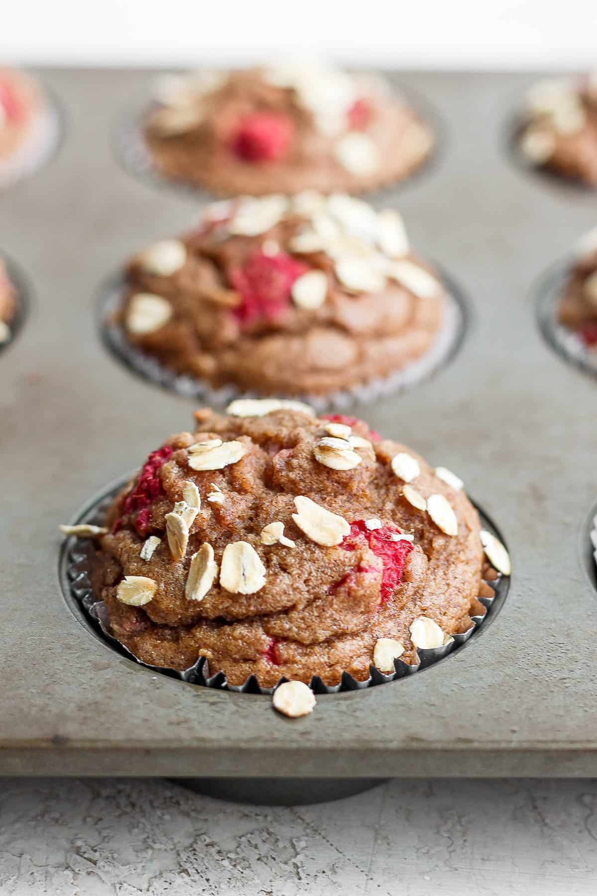 Raspberry Muffins - The Wooden Skillet