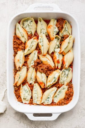 Cozy Stuffed Shells with Meat and Ricotta - The Wooden Skillet