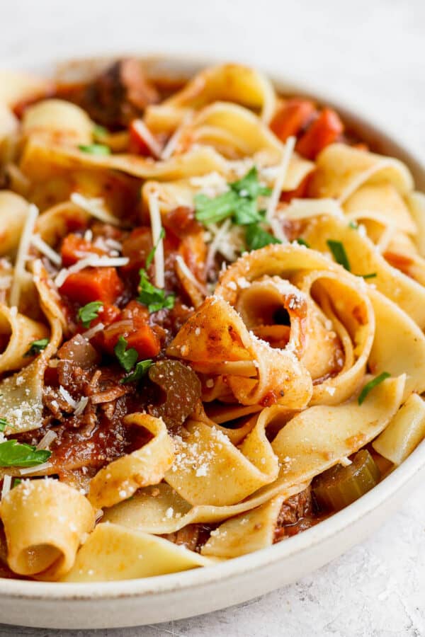 Braised Lamb Ragu + Pappardelle - The Wooden Skillet