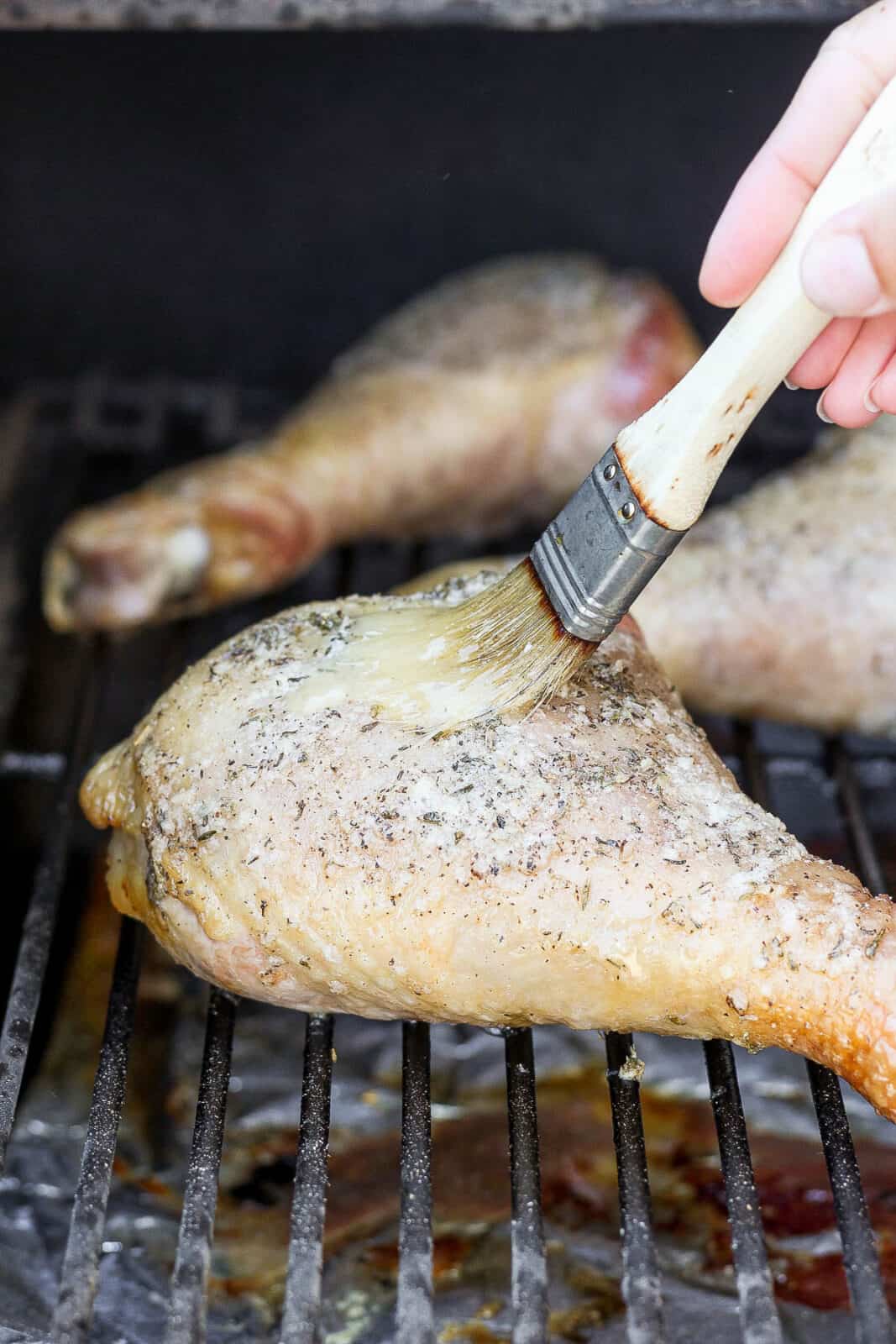 Juicy Smoked Turkey Legs + Brine - The Wooden Skillet