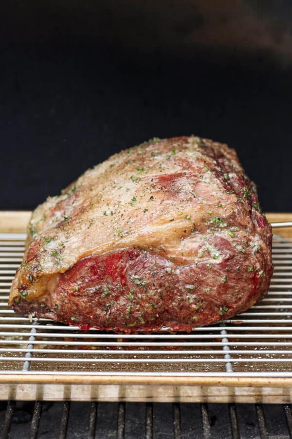 Salt + Pepper Smoked Prime Rib with Herbed Butter - The Wooden Skillet