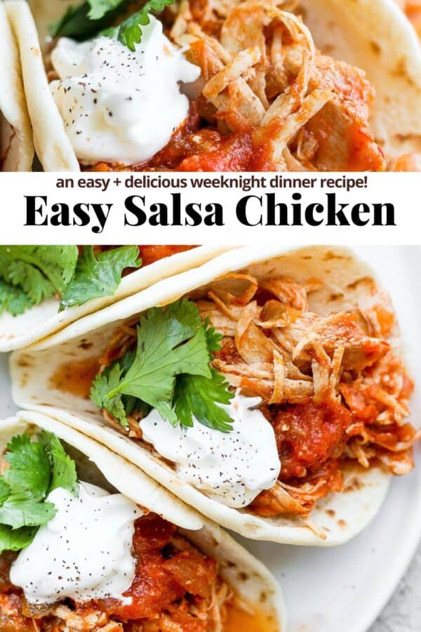 Super Easy Salsa Chicken (slow cooker + instant pot) - The Wooden Skillet