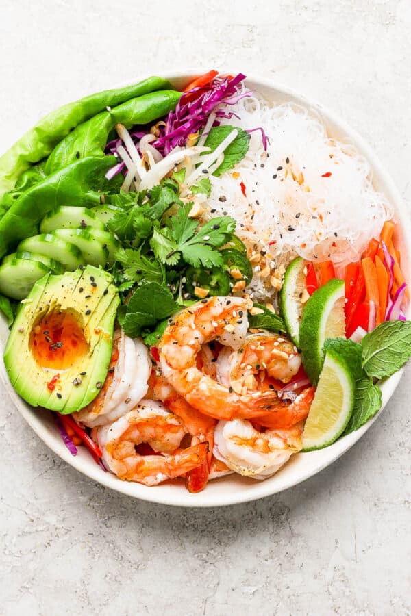 Shrimp Spring Roll Bowl - The Wooden Skillet