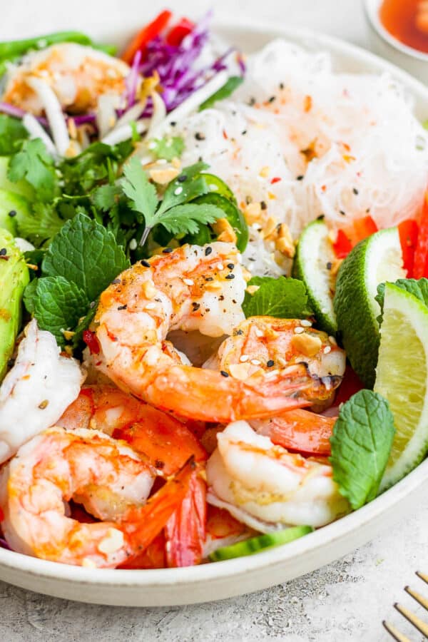 Shrimp Spring Roll Bowl - The Wooden Skillet