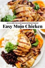 Grilled Mojo Chicken + Seasoned Black Beans - The Wooden Skillet