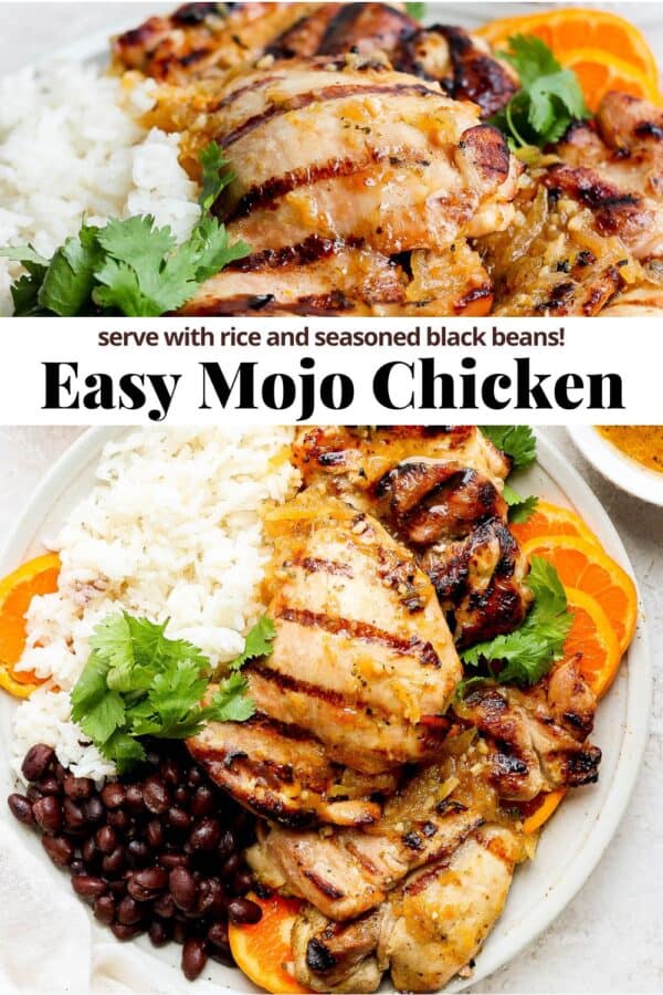 Grilled Mojo Chicken + Seasoned Black Beans - The Wooden Skillet