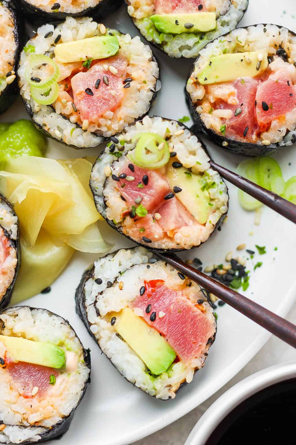 Spicy Tuna Roll - The Wooden Skillet