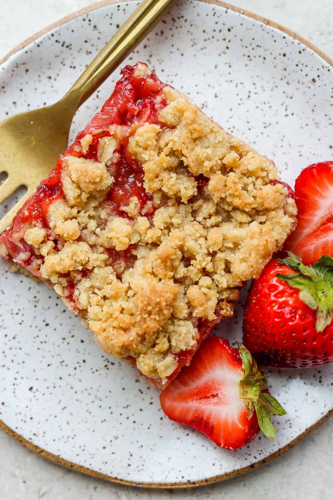Strawberry Rhubarb Bars - The Wooden Skillet