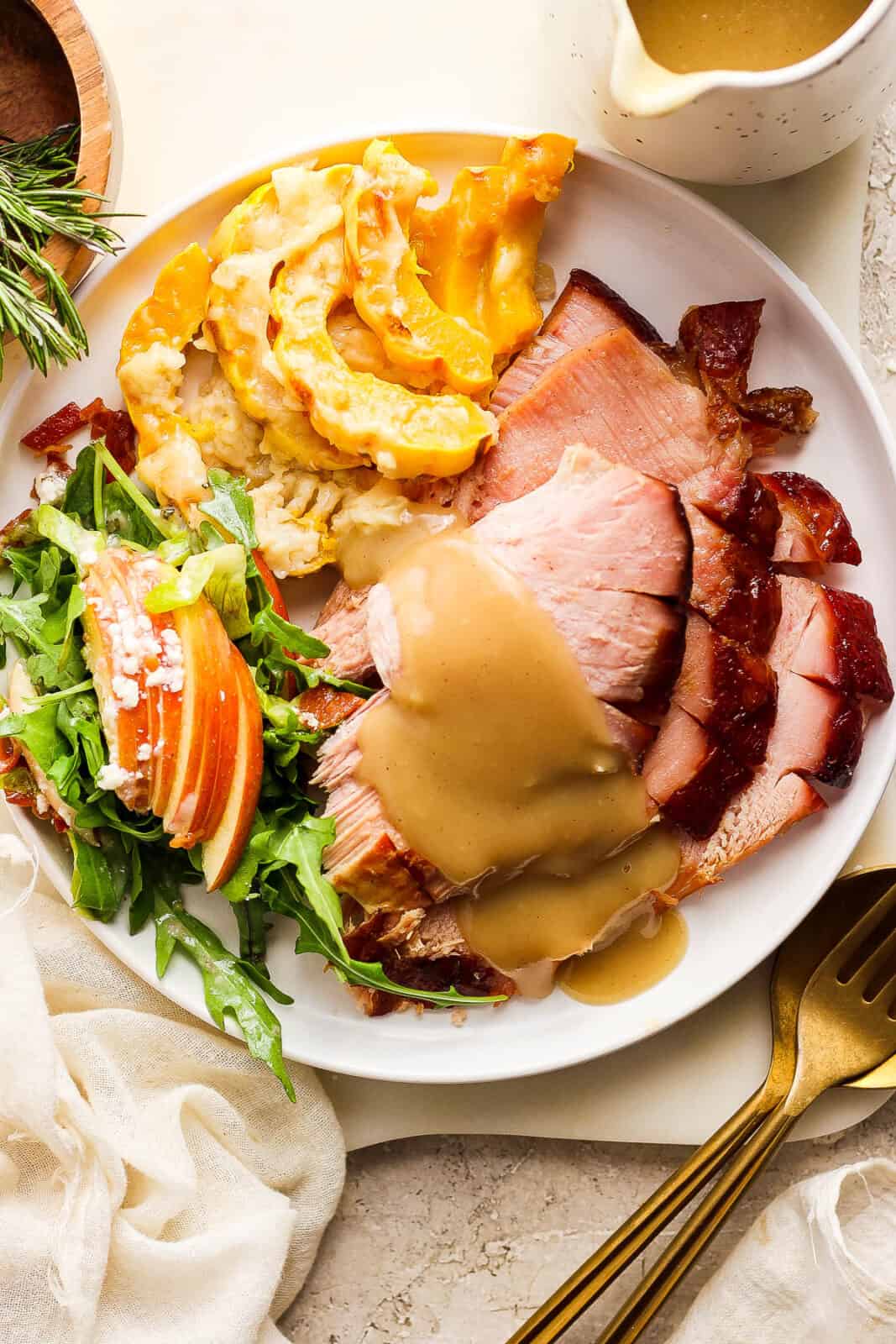 Grilled Ham + Honey Bourbon Glaze - The Wooden Skillet