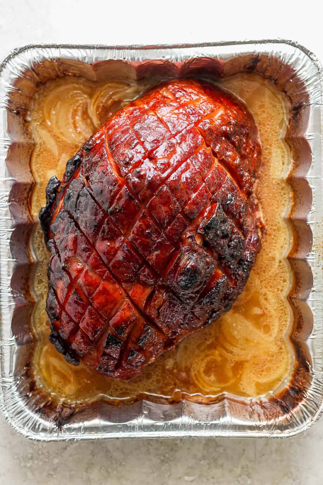 Grilled Ham + Honey Bourbon Glaze - The Wooden Skillet