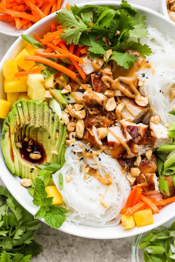 Chicken Spring Roll Bowls - The Wooden Skillet