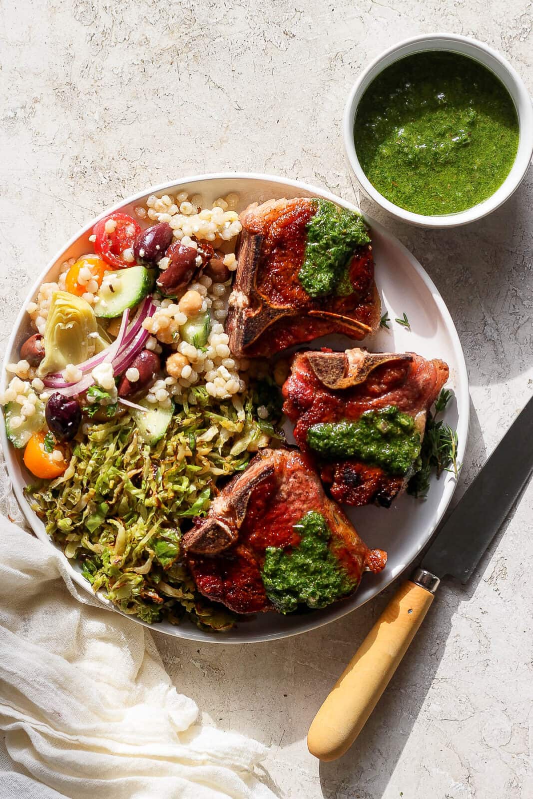 Smoked Lamb Chops + Mint Chimichurri Sauce - The Wooden Skillet