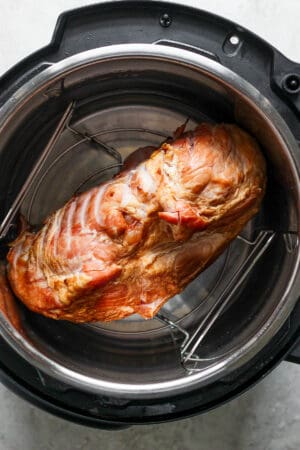 Instant Pot Ham + Buttery Brown Sugar Glaze - The Wooden Skillet