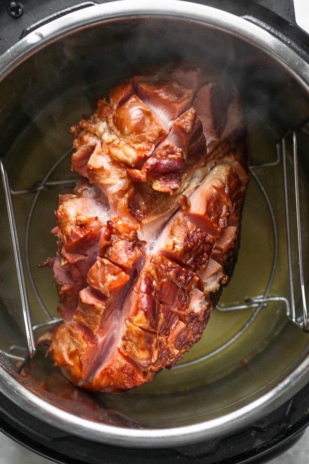 Instant Pot Ham + Buttery Brown Sugar Glaze - The Wooden Skillet