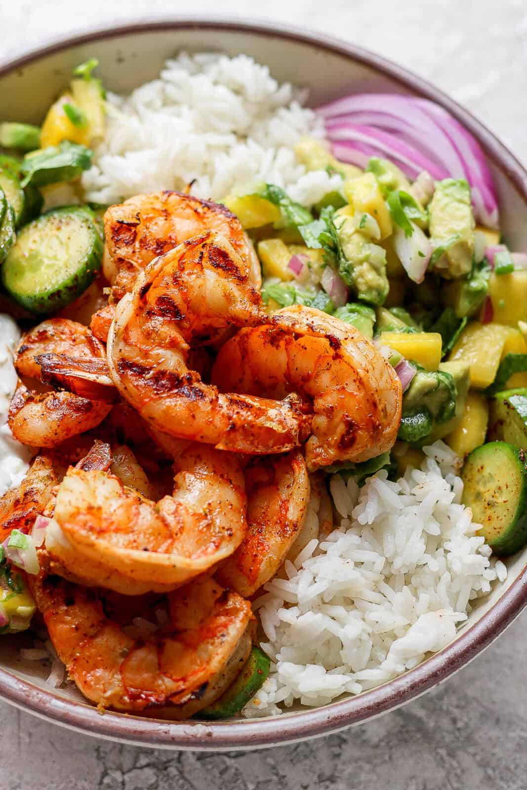 Chili Lime Shrimp Rice Bowl - The Wooden Skillet