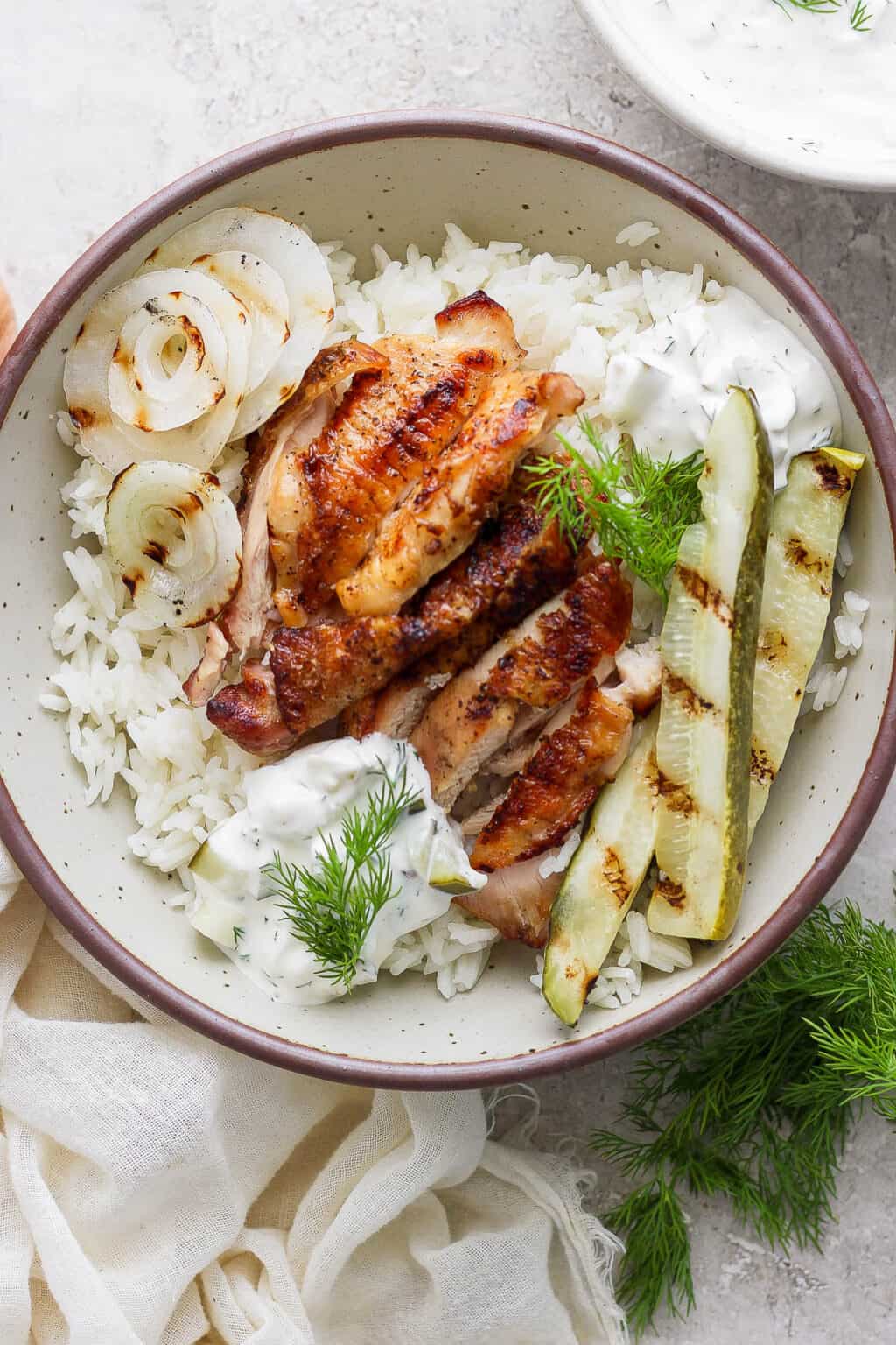 Pickle Chicken Rice Bowl - The Wooden Skillet