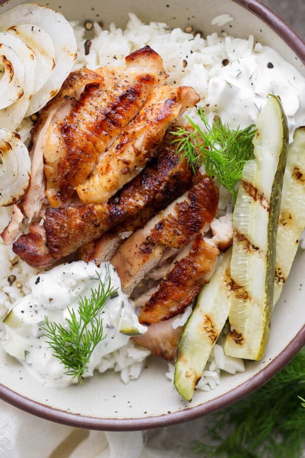 Pickle Chicken Rice Bowl - The Wooden Skillet