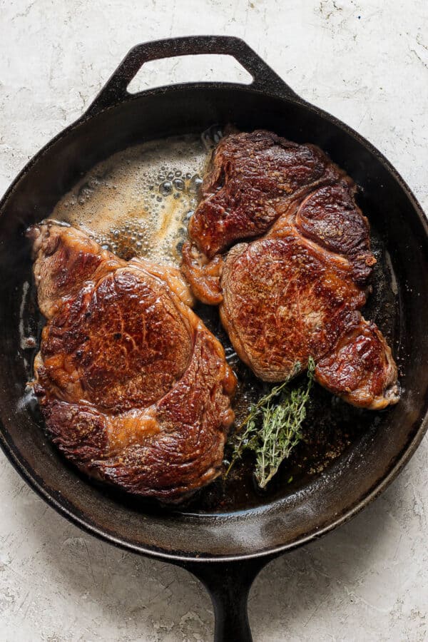 Ribeye Steak (+ garlic herb butter) - The Wooden Skillet
