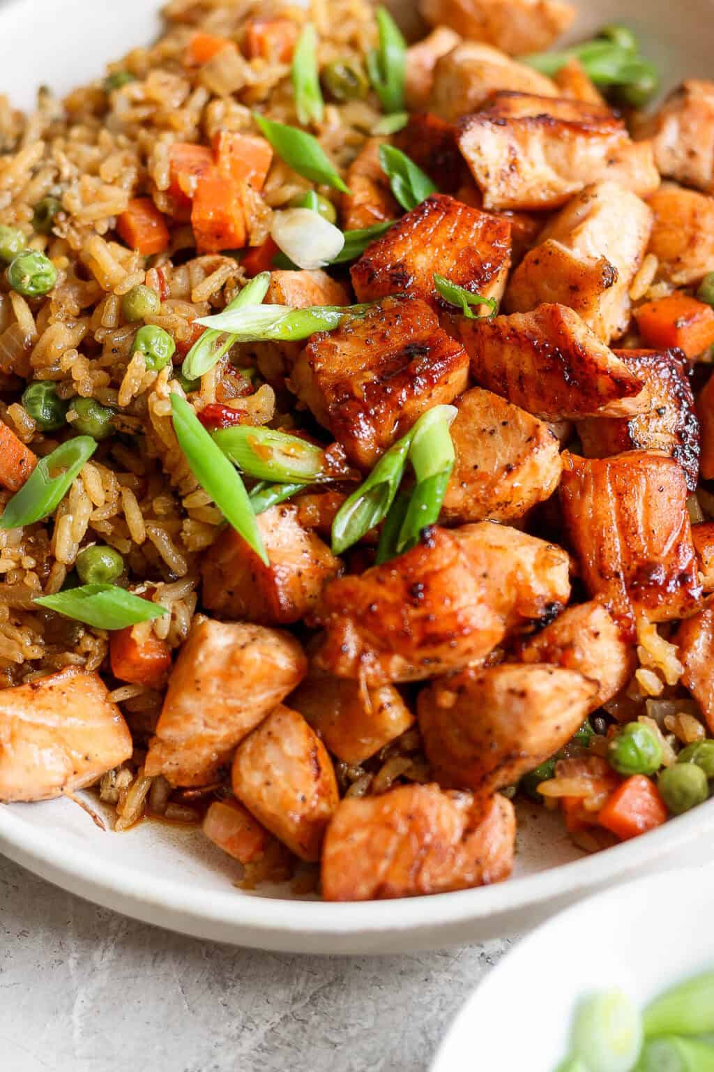 Salmon Fried Rice - The Wooden Skillet