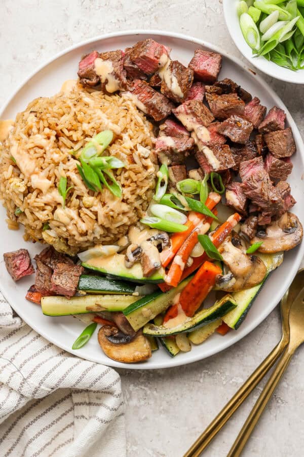 Hibachi Steak + Fried Rice and Yum Yum Sauce - The Wooden Skillet