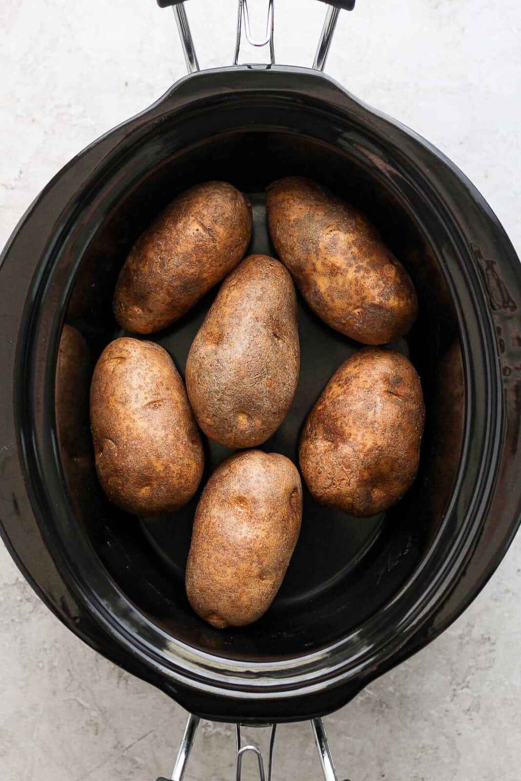 Slow Cooker Baked Potatoes - The Wooden Skillet