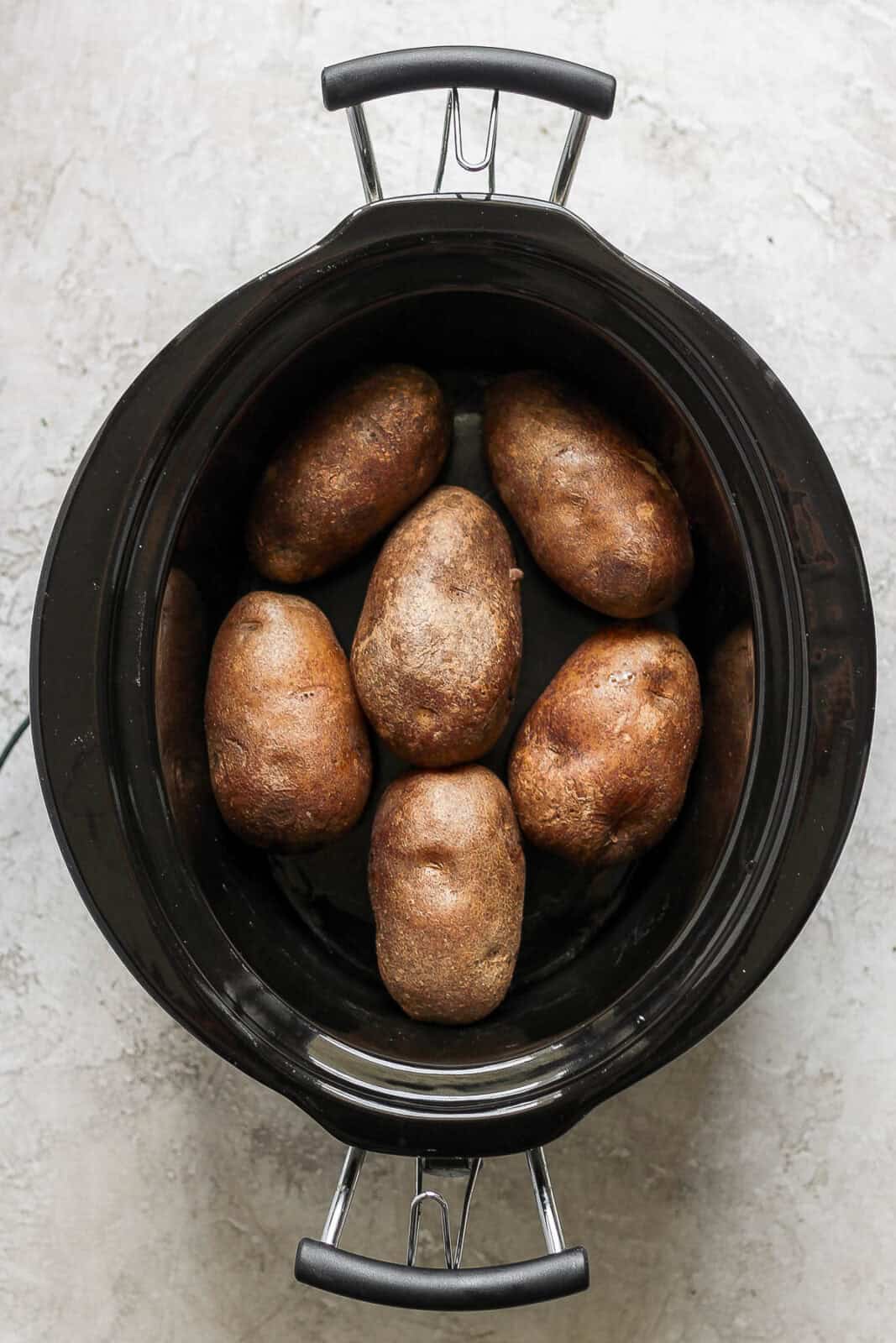 Slow Cooker Baked Potatoes - The Wooden Skillet