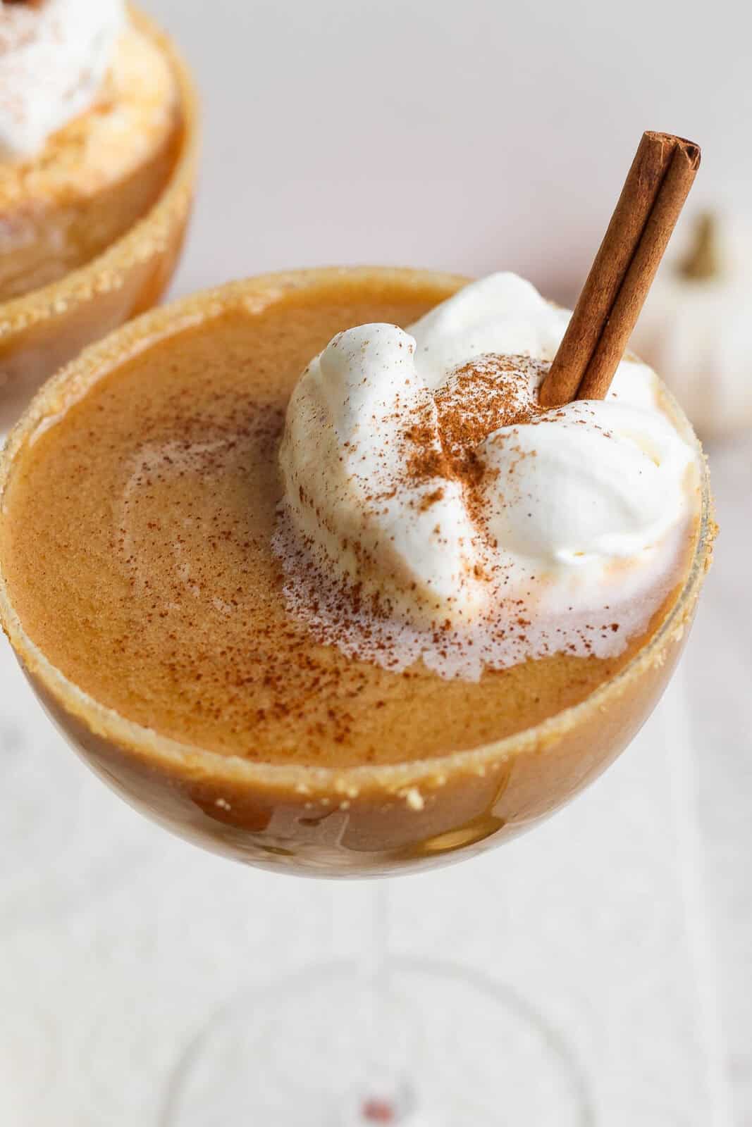 Pumpkin Pie Martini + Graham Cracker Rim - The Wooden Skillet