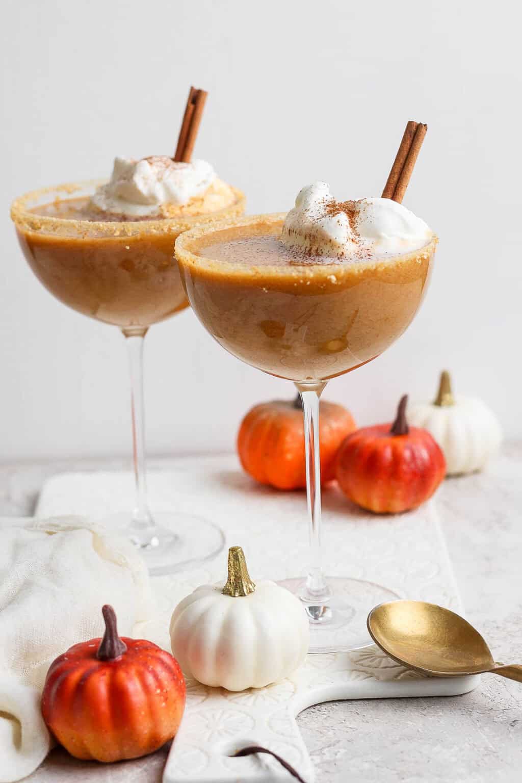 Pumpkin Pie Martini + Graham Cracker Rim - The Wooden Skillet