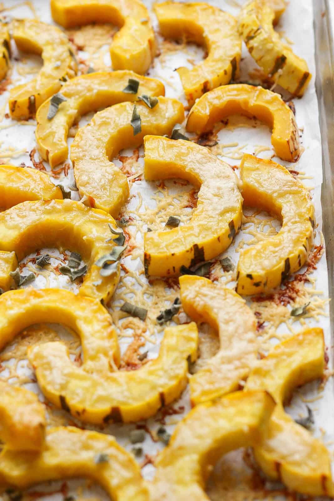 Roasted Delicata Squash + Parmesan - The Wooden Skillet