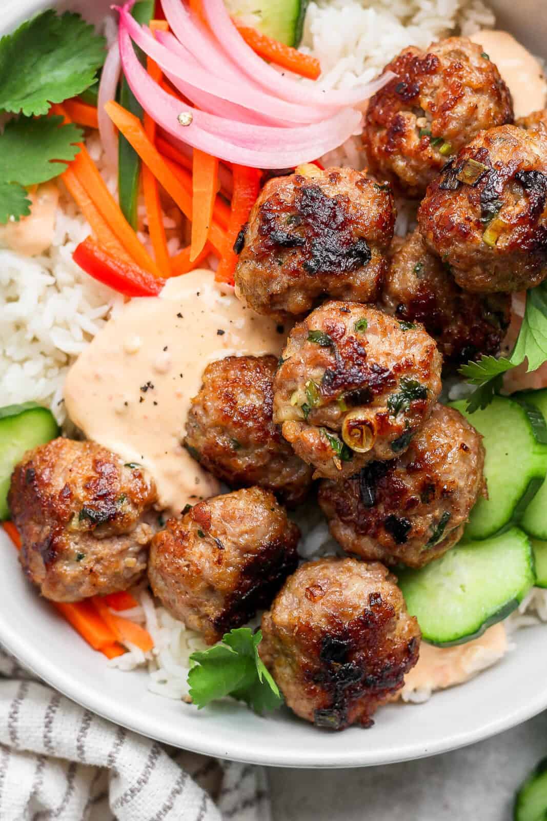 Banh Mi Rice Bowl Recipe (Easy + Flavor-Packed with Meatballs) - The ...
