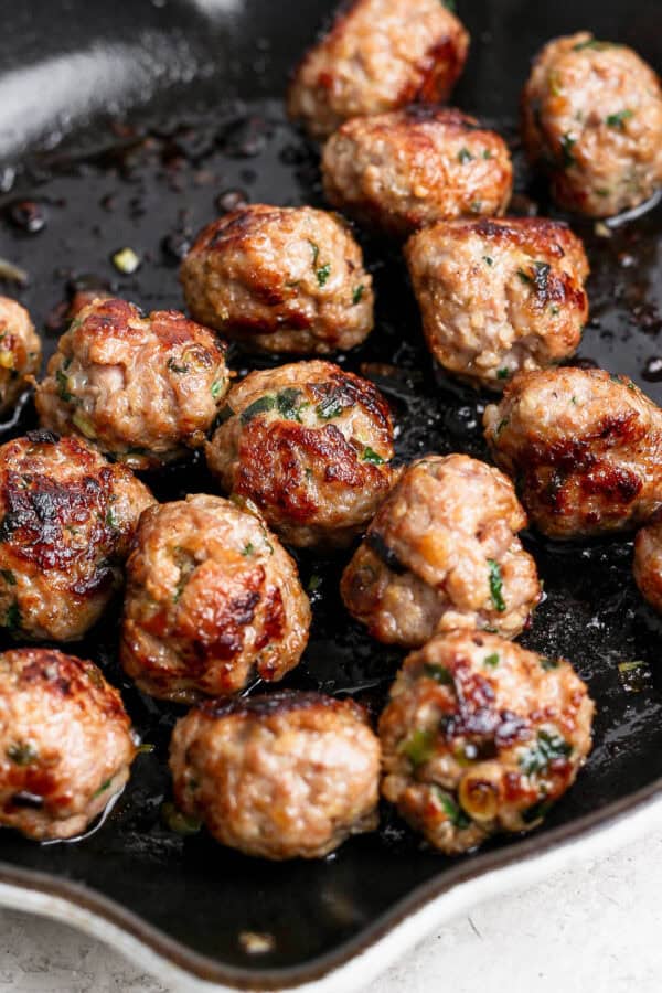 Juicy Pork Meatballs (Asian-Inspired) - The Wooden Skillet