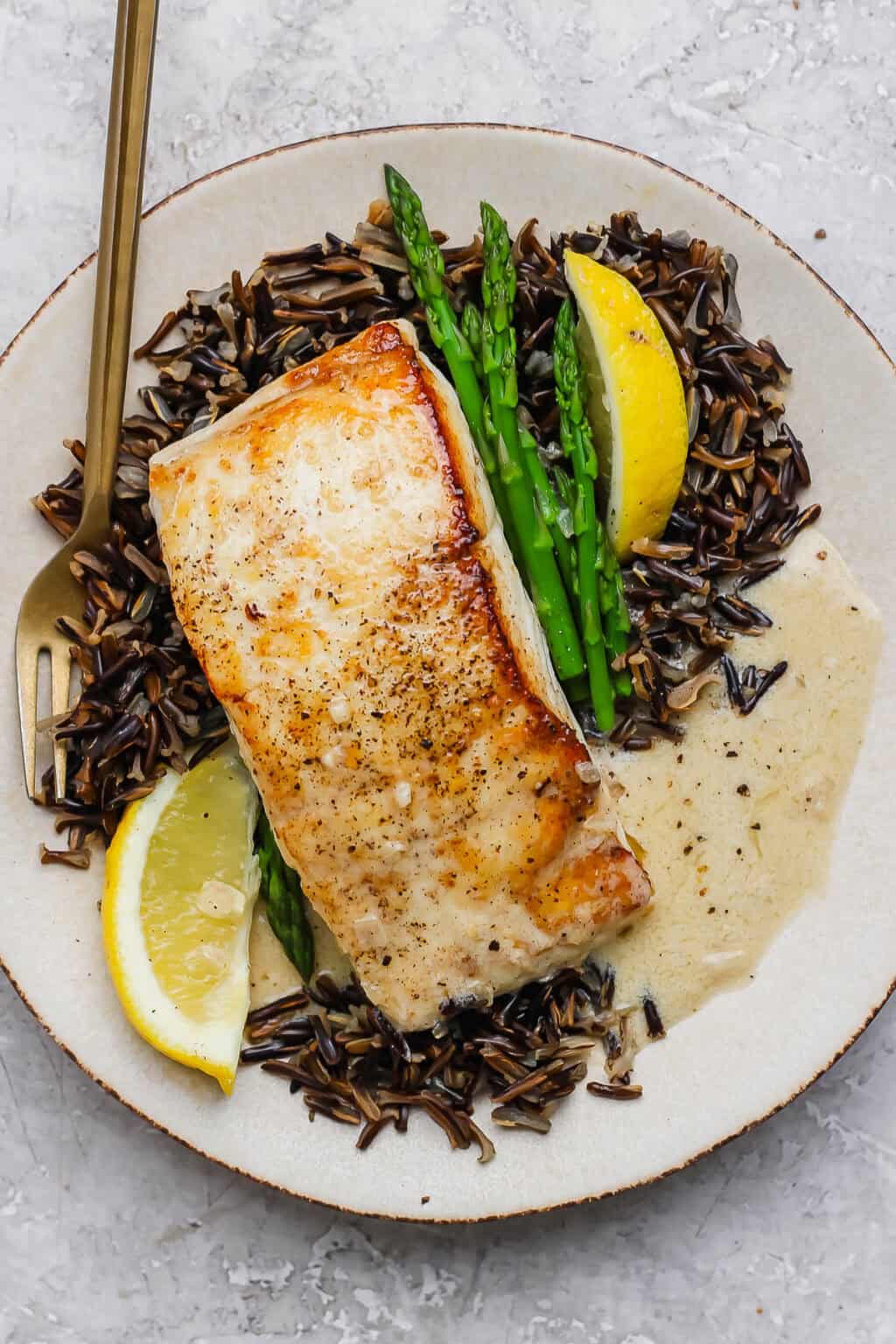 Pan Seared Halibut + Lemon Buerre Blanc - The Wooden Skillet