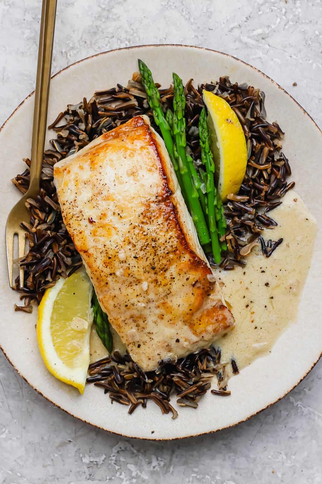 Pan Seared Halibut + Lemon Buerre Blanc - The Wooden Skillet