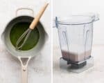 Easy Strawberry Matcha Latte (with strawberry jam) - The Wooden Skillet