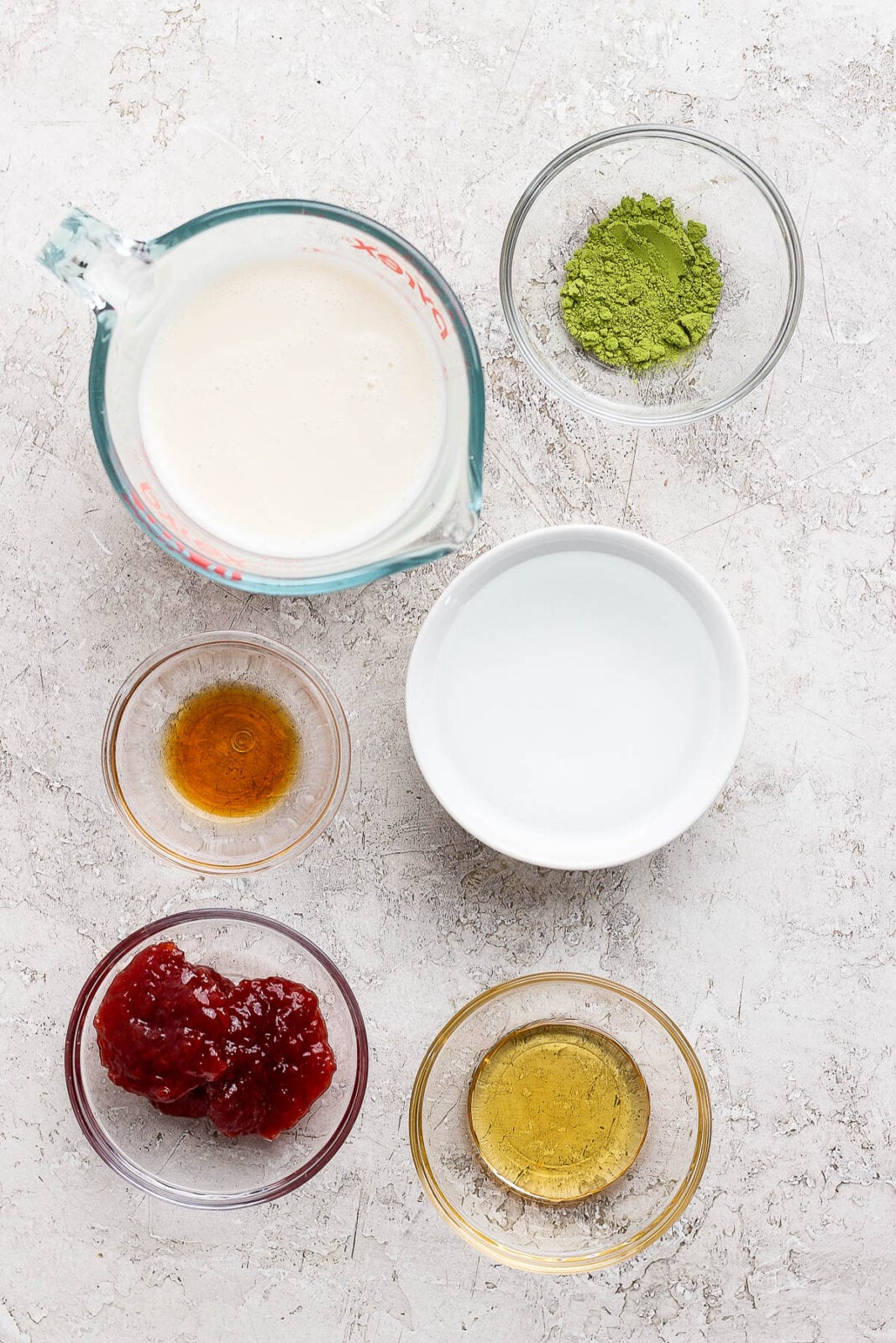 Easy Strawberry Matcha Latte (with strawberry jam) - The Wooden Skillet
