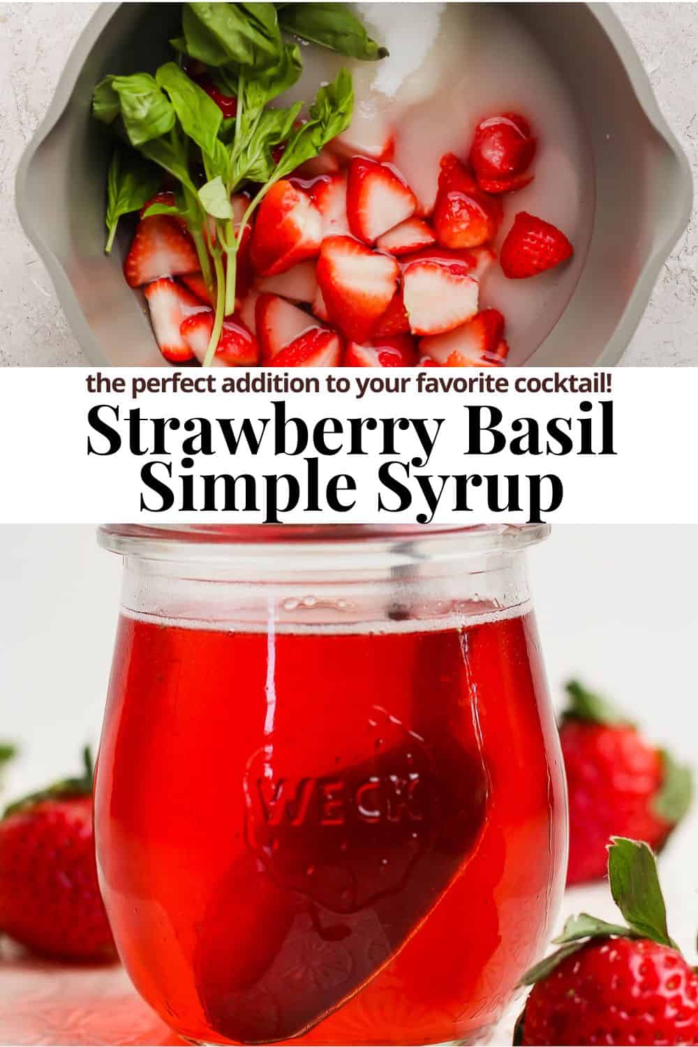 Strawberry Basil Simple Syrup - The Wooden Skillet