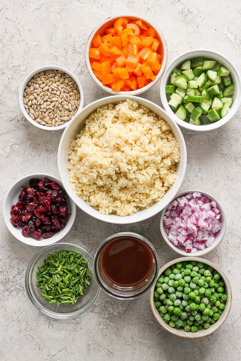 Veggie Packed Acini di Pepe Salad + Balsamic Dressing - The Wooden Skillet