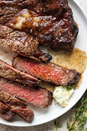 Salt + Pepper Crusted Grilled Ribeye Steak - The Wooden Skillet