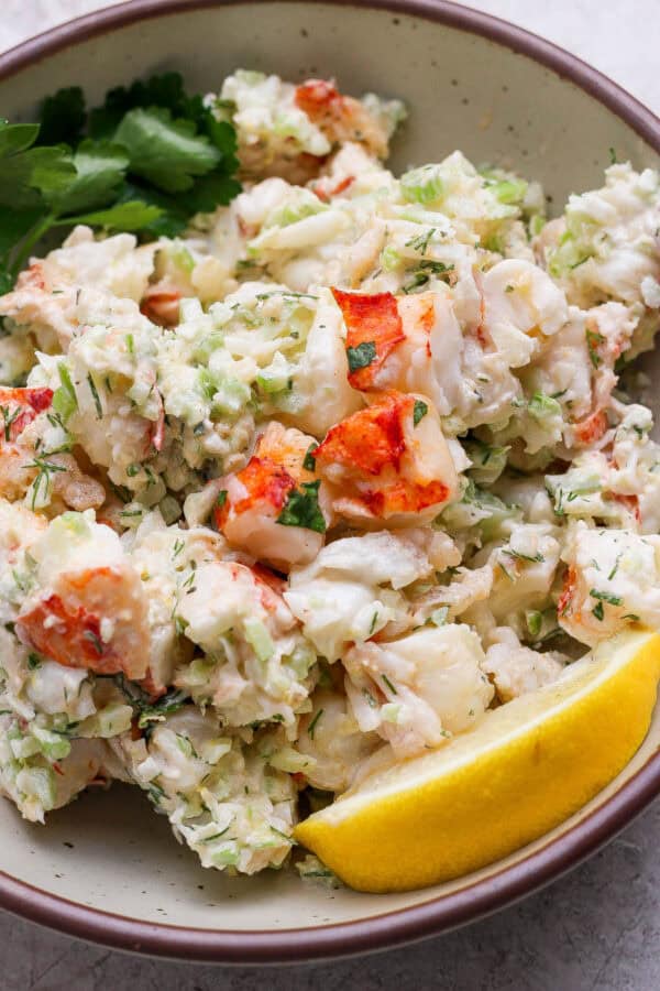 Light + Creamy Lobster Salad - The Wooden Skillet